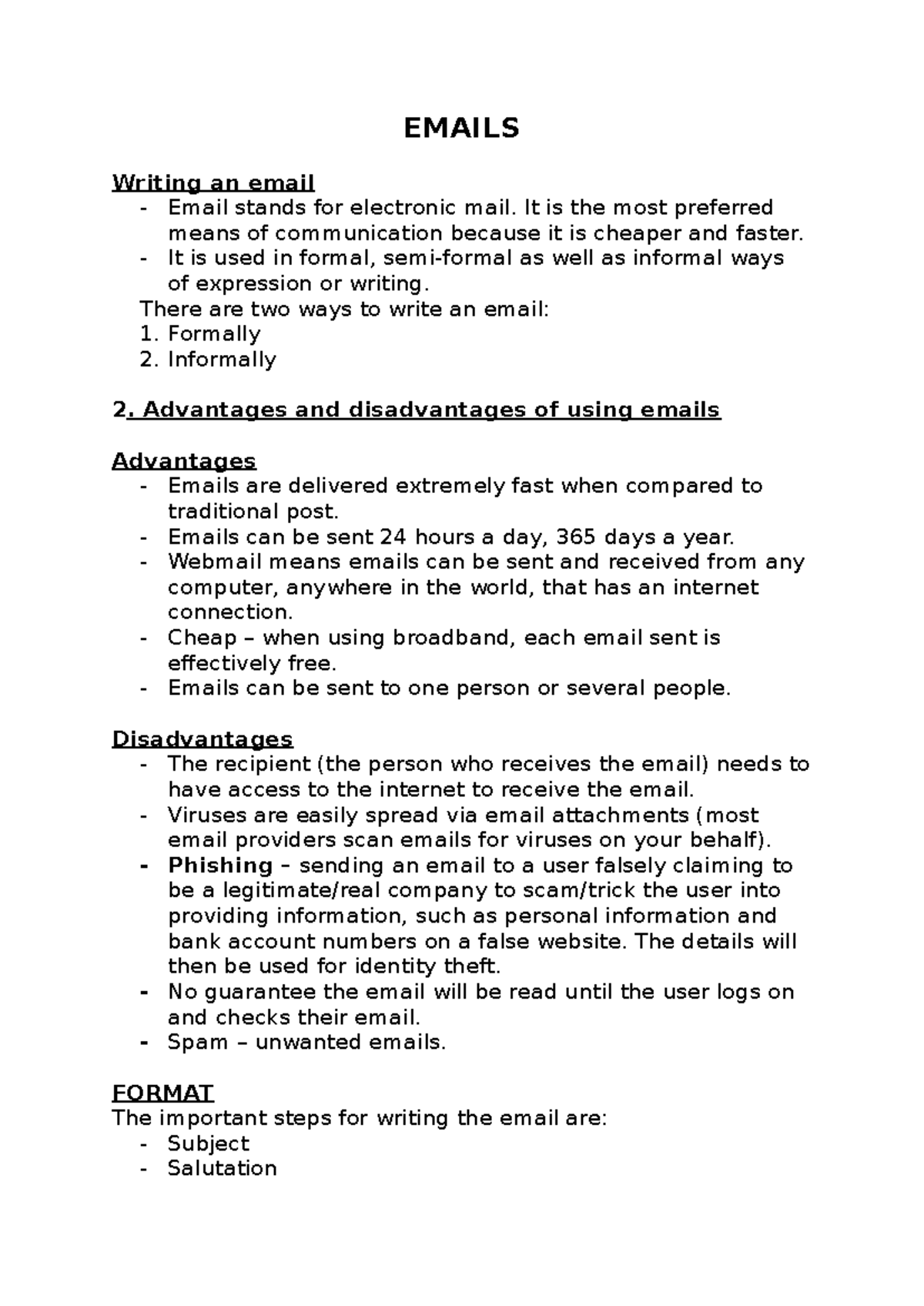 EMAILS: Writing & Formatting Tips for Paper 3 - Studocu