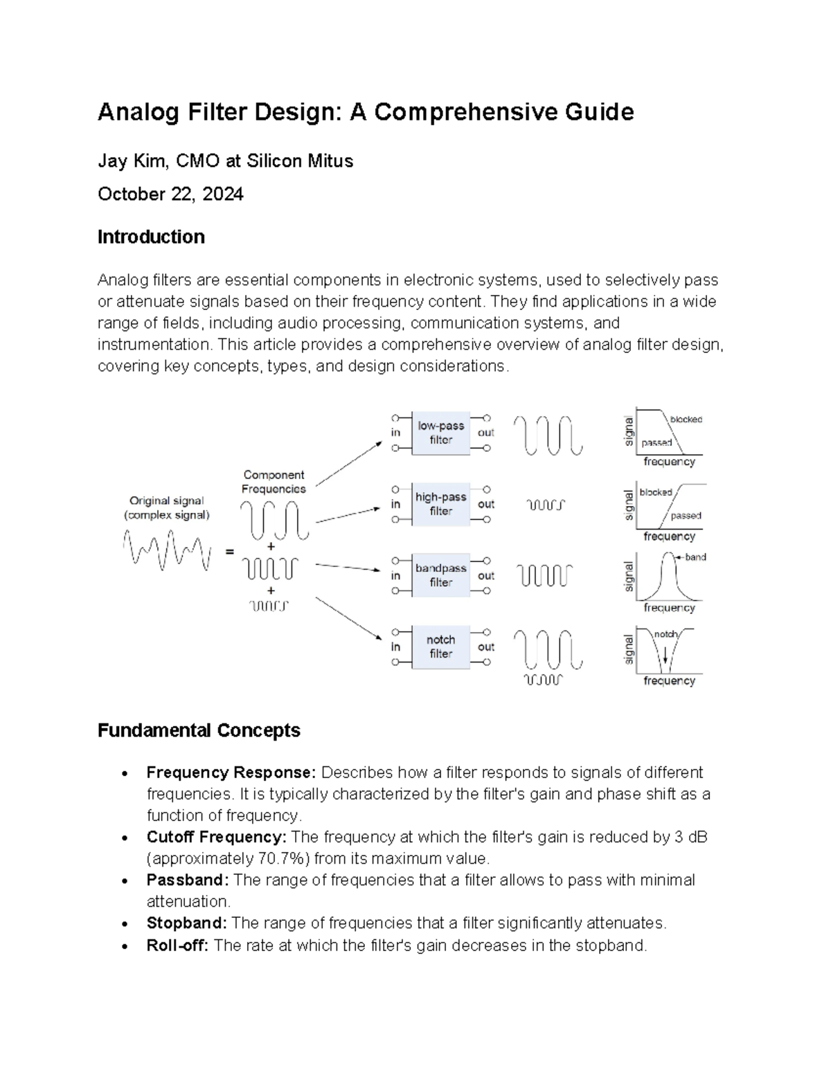 Kinematics fluid mechanics - Analog Filter Design: A Comprehensive ...