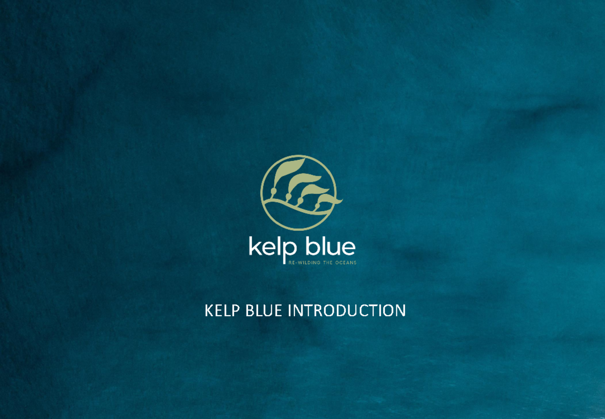 Kelp Blue Namibia - Integrated Kelp Business Presentation - Studocu