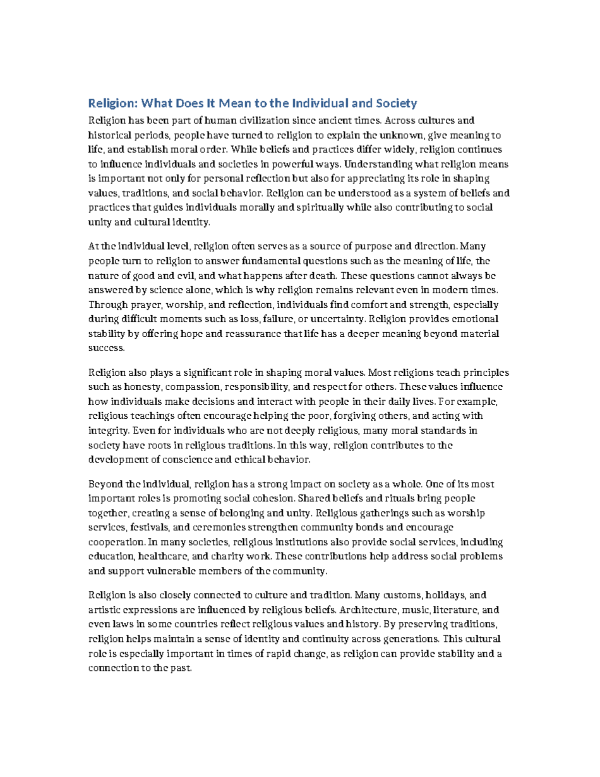 Inbound 2402727545731324026: Understanding Religion's Impact on ...