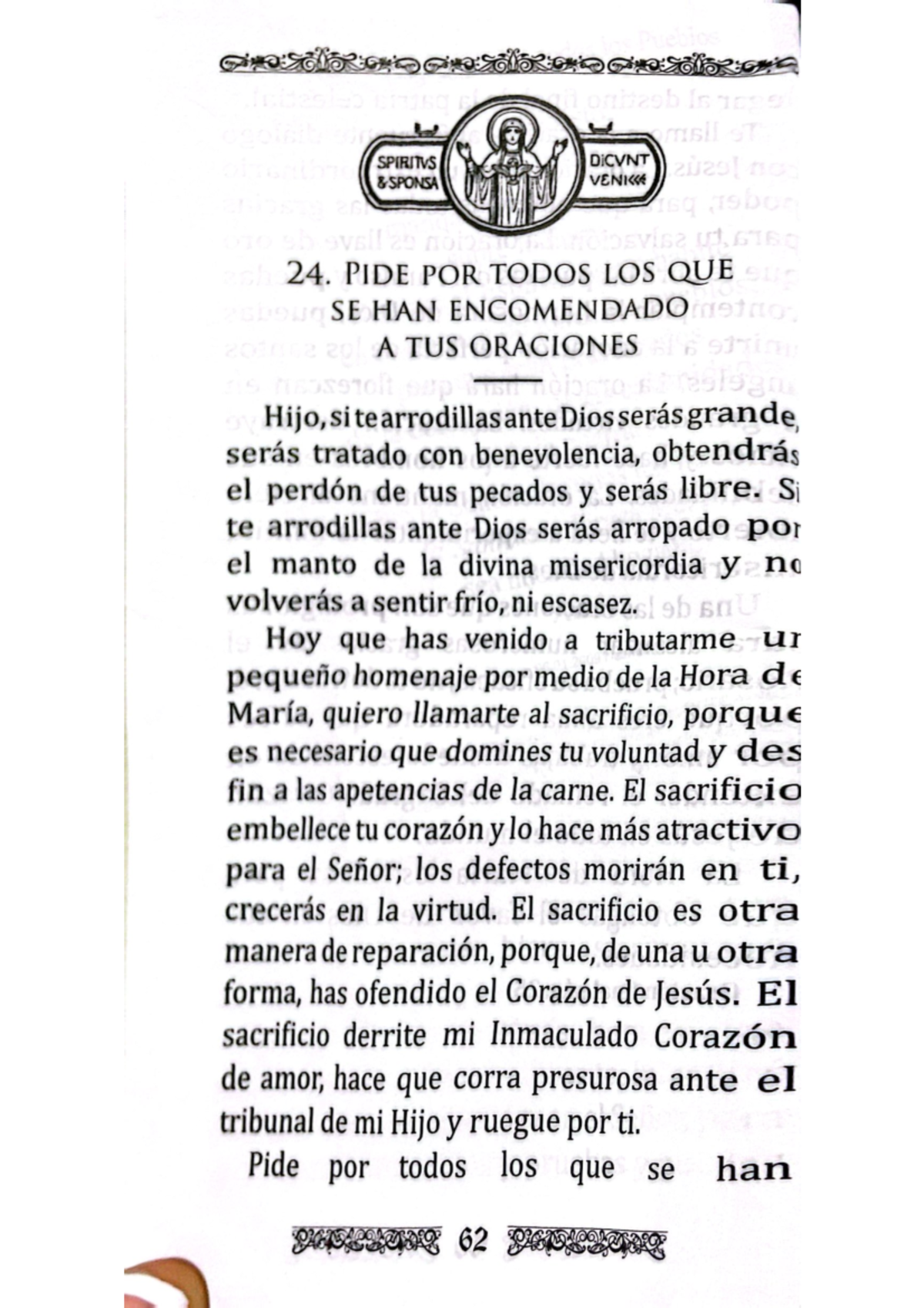 Hora de Maria - Hora de María - SPIRITVS DiCVNT SPONSA VENISS 24. PIDE ...