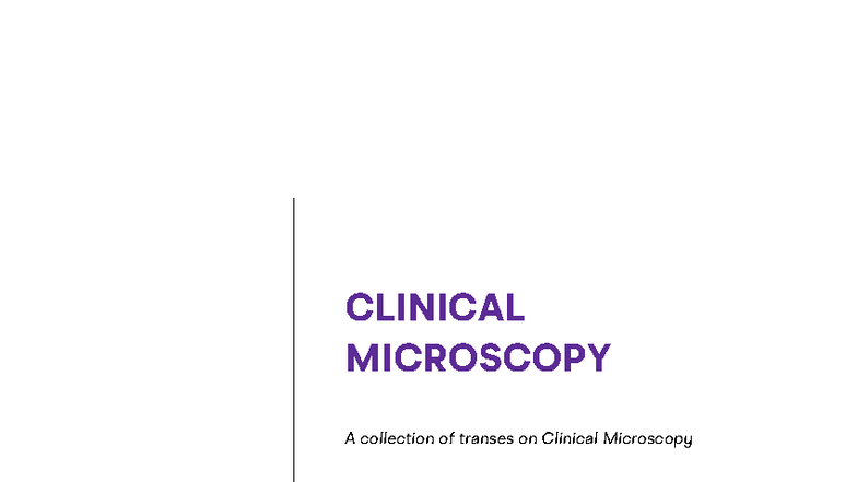 Clinical Microscopy - CM Notes for Medical Technology Students - Studocu