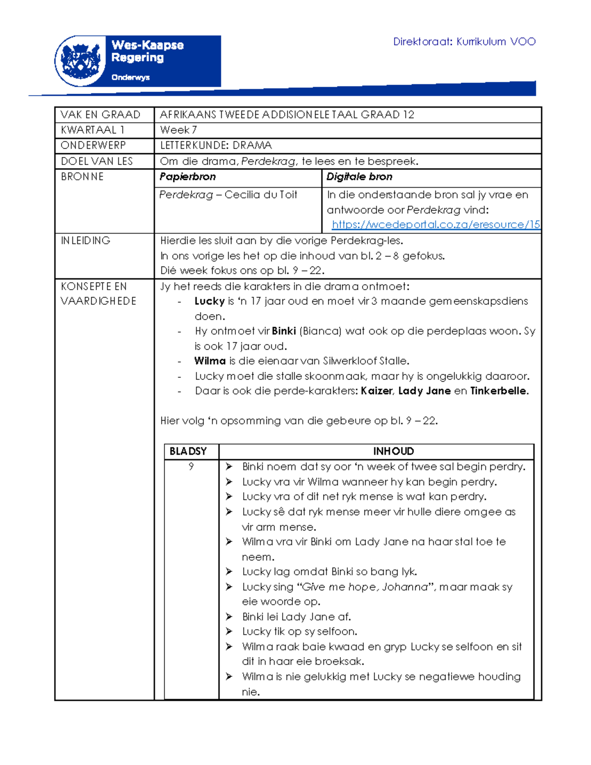 Afrikaans TAT Graad 12 Kwartaal 1 Les 7: Perdekrag Drama Bespreking ...