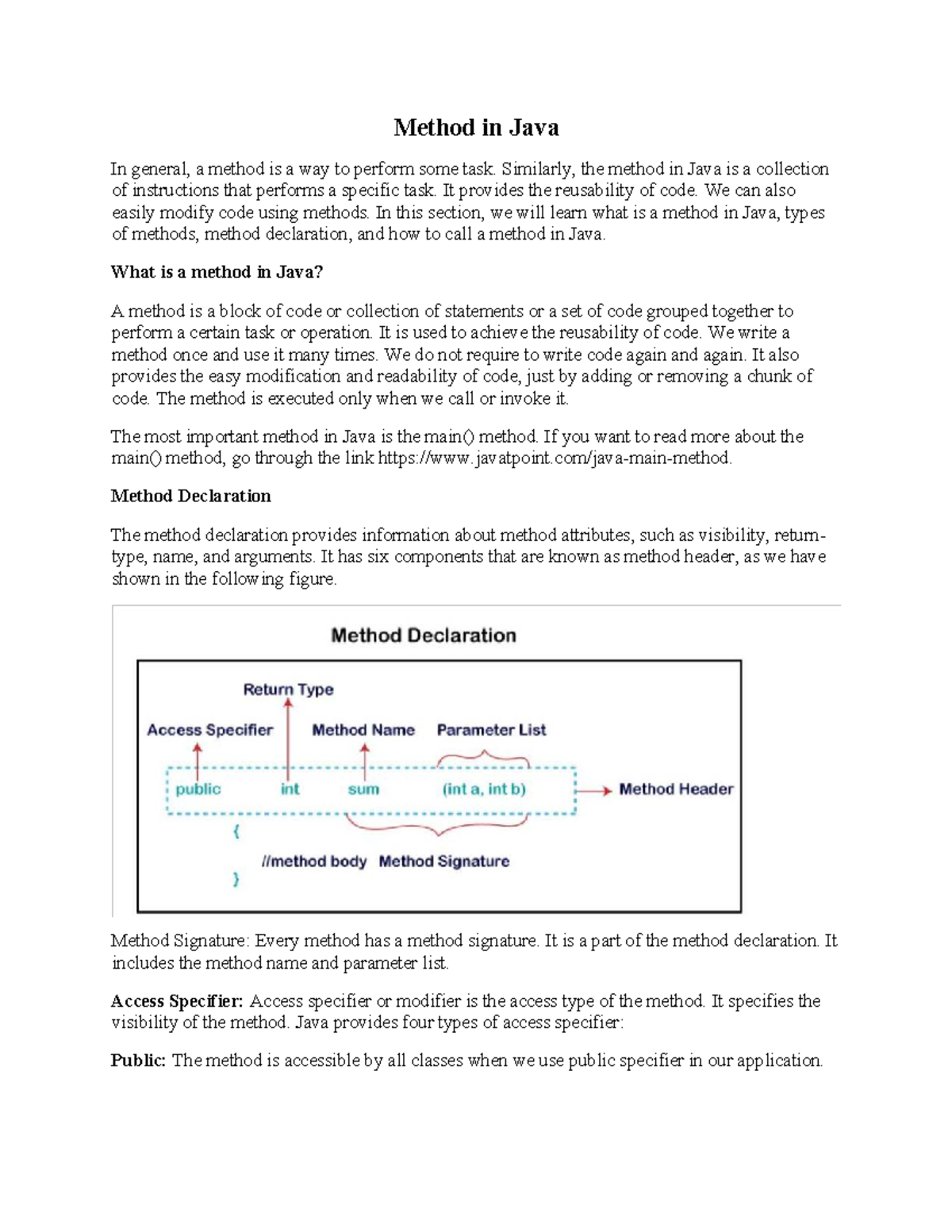 Using Methods in Java: Understanding Declaration, Types, and Usage ...
