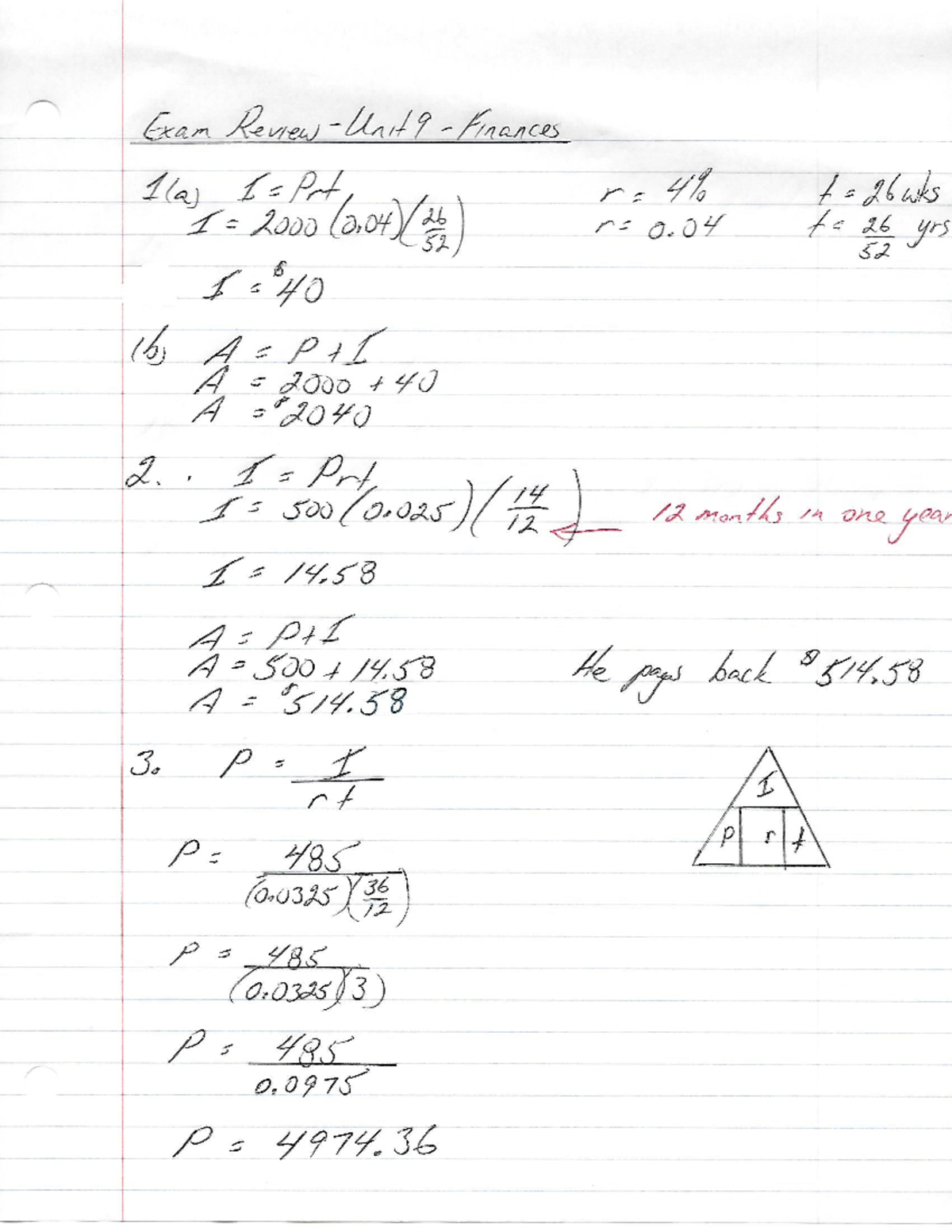 Exam Review Unit 9: Teacher Solutions for Finances 1 - Studocu