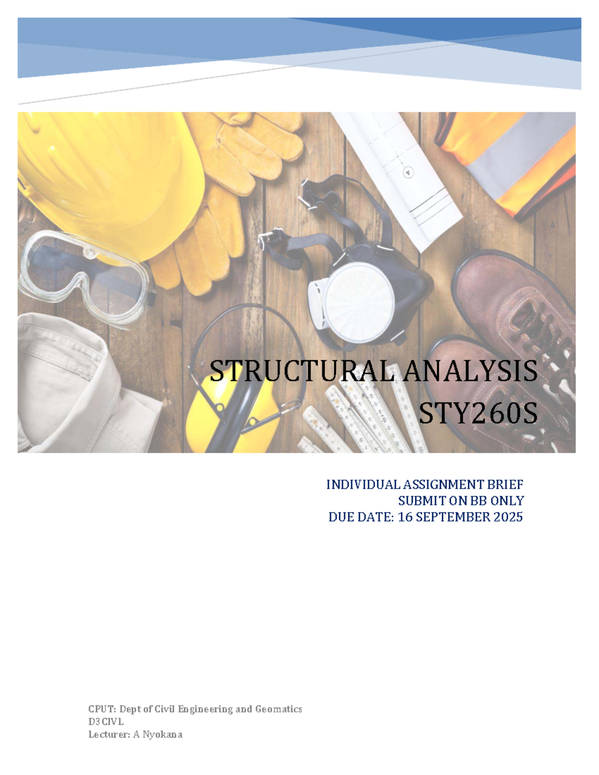 STY260S Structural Analysis of Propped Cantilever Beam Assignment - Studocu