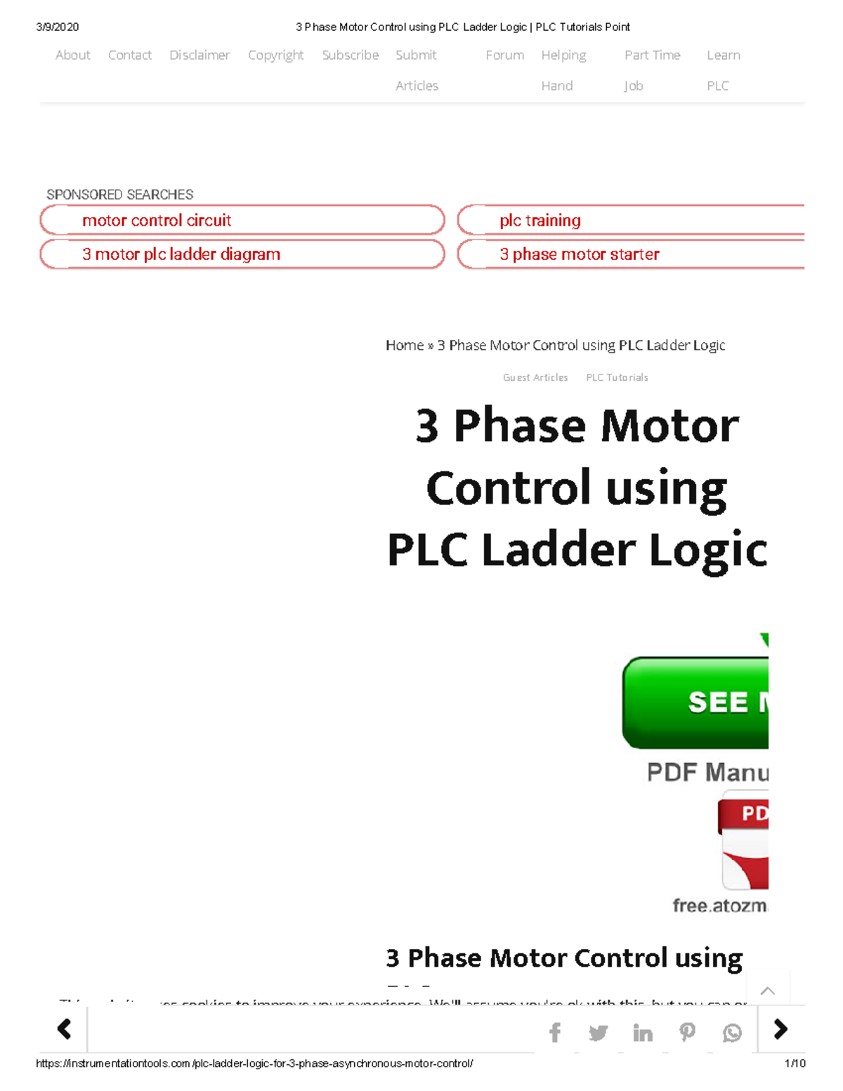 3 Phase Motor Control: PLC Ladder Logic Guide for Forward/Reverse - Studocu