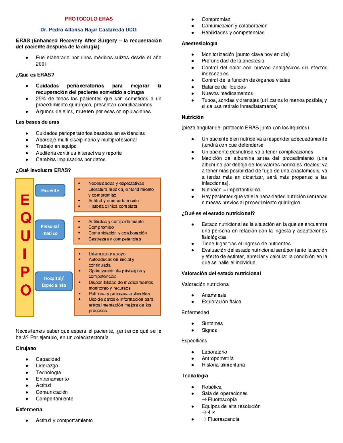 Protocolo ERAS: Estrategias para una Recuperación Óptima Quirúrgica ...