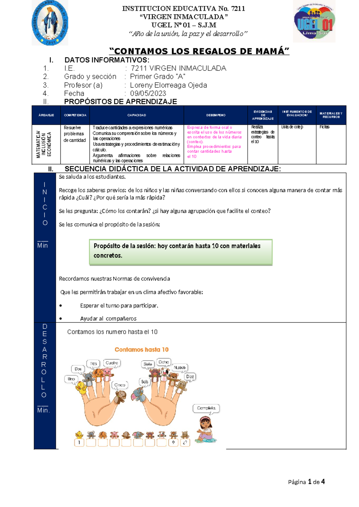 MAT 7211 - Actividades de Conteo: Contamos Hasta 10 - Studocu