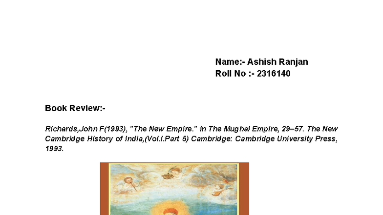 Book Review: John F. Richards on Mughal Empire (HIST 2316140) - Studocu