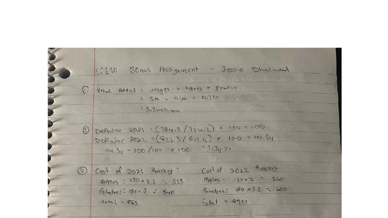 EC290 Bonus Assignment: Value Added, Wages, and Inflation Analysis ...