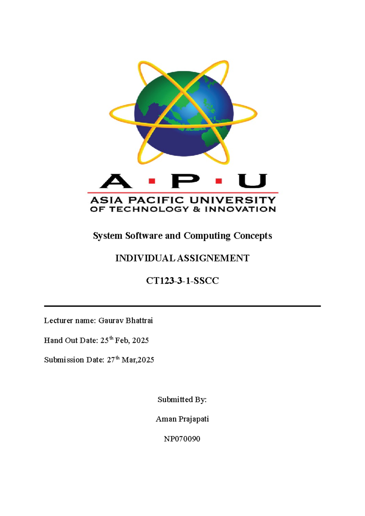 System software assignment - System Software and Computing Concepts ...