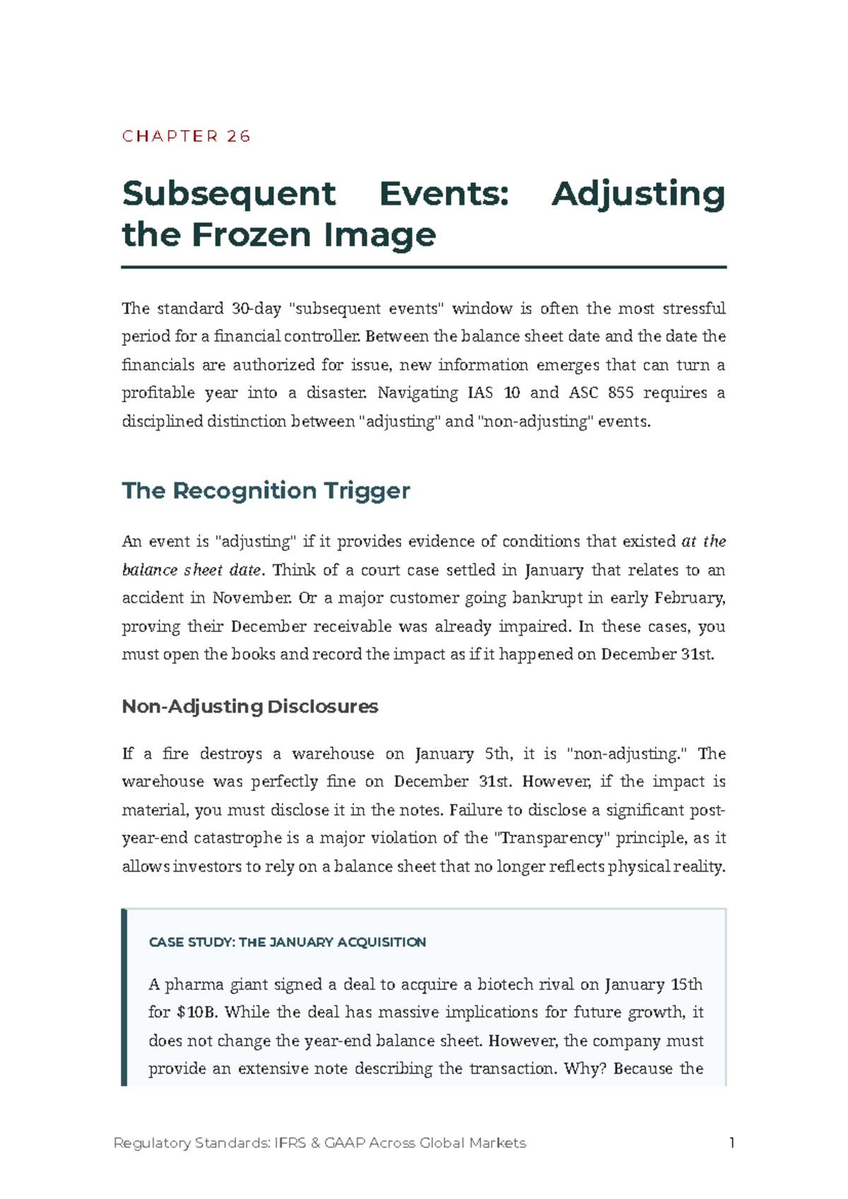 CHAPTER 26: Navigating Subsequent Events under IAS 10 & ASC 855 - Studocu