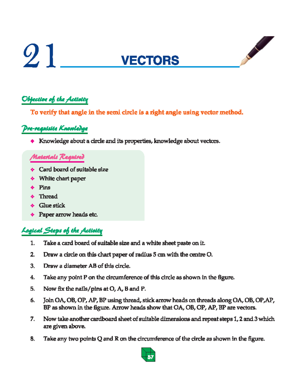 21 VECTORS: Verifying Right Angles in a Semi-Circle Activity - Studocu