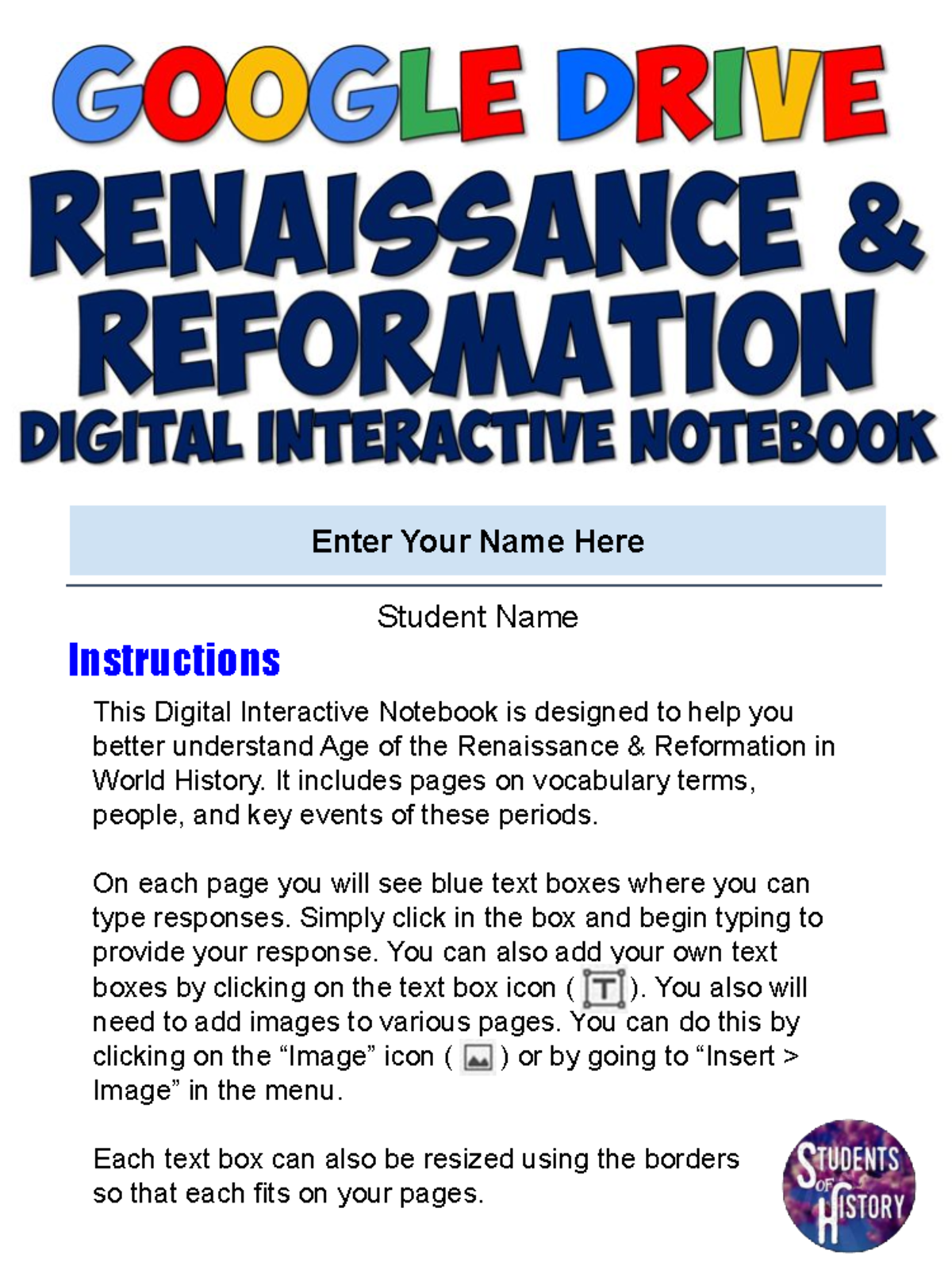 Of Renaissance Interactive Notebook (pp. 1-4) - Student Name This ...
