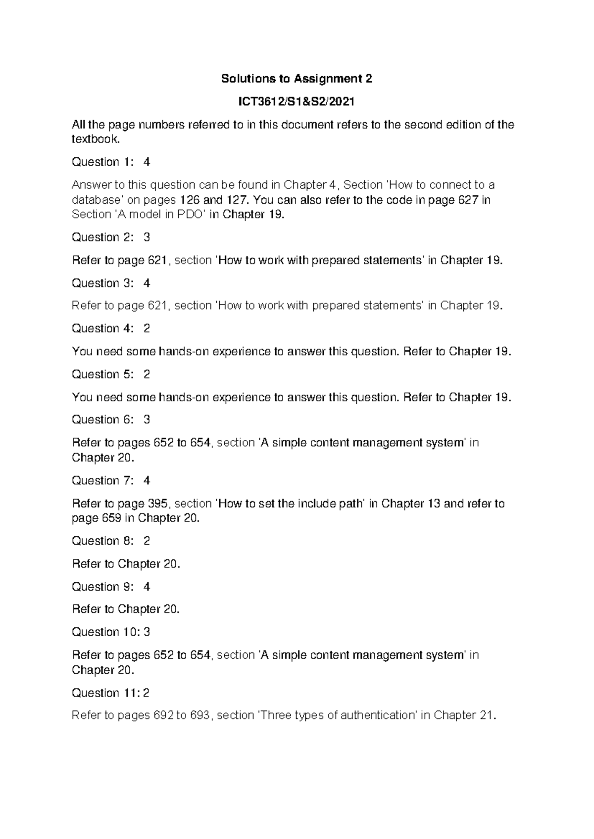 Solutions To Assignment 2 Advanced Internet Programming ICT3612 ...