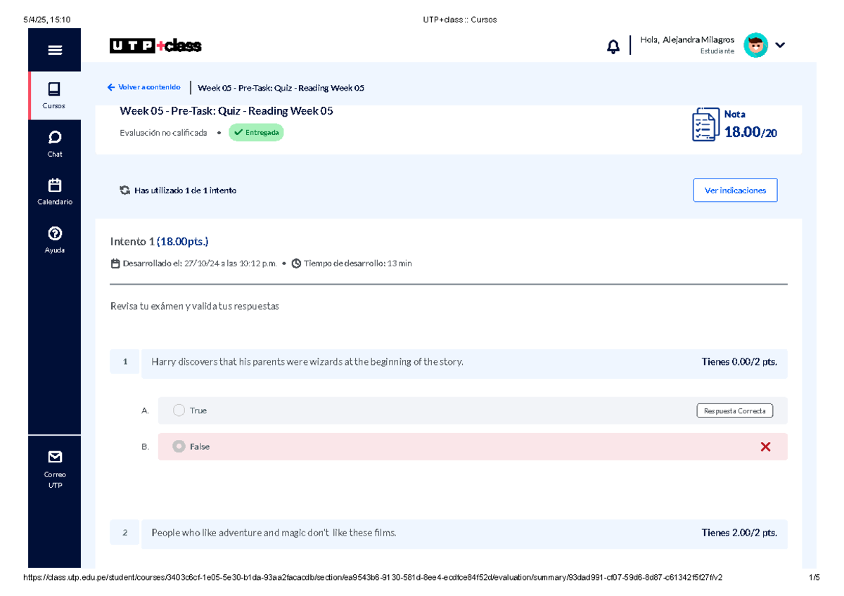 UTP+class Cursos - Practica - Correo UTP Cursos Chat Calendario Ayuda ...