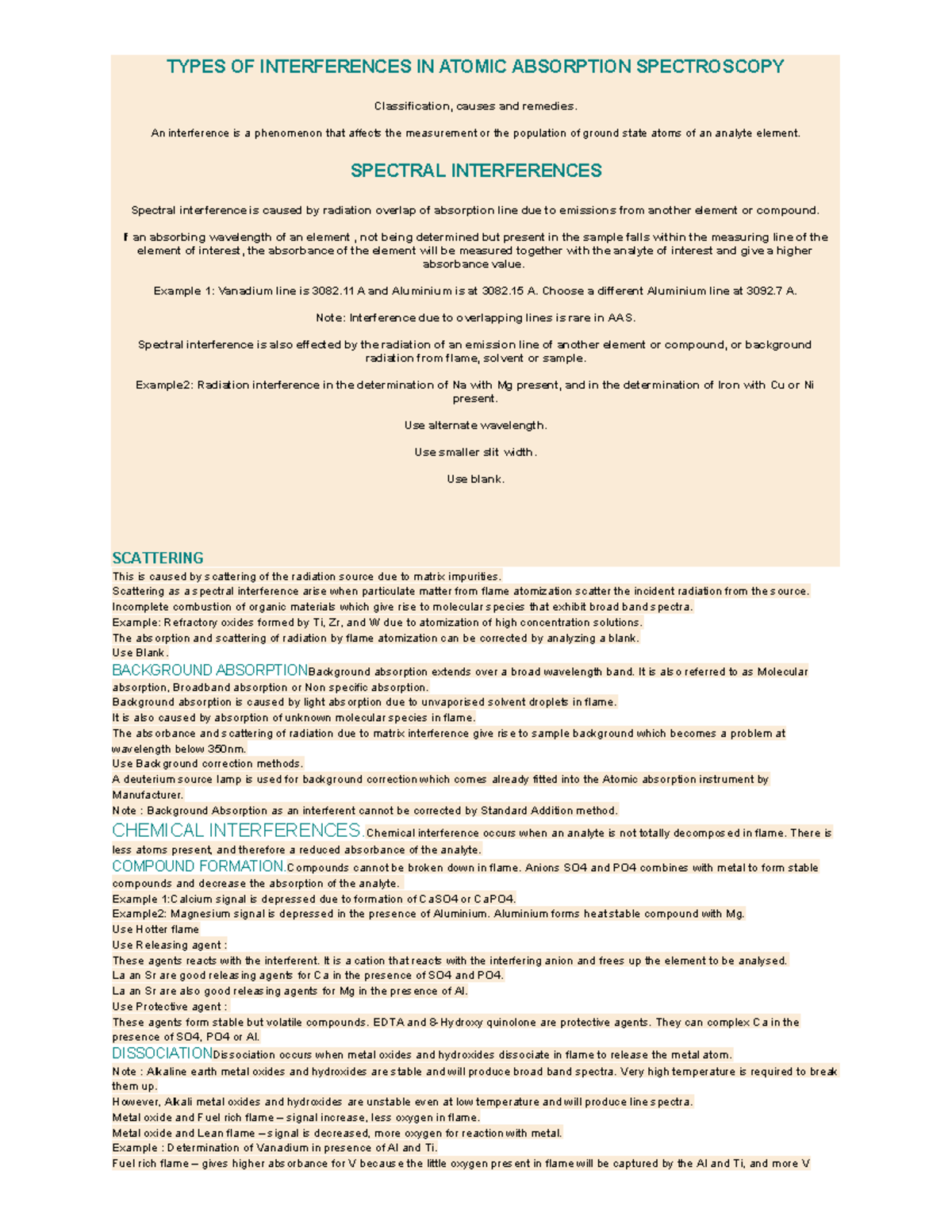 Types of Interferences in AAS: Classification, Causes, and Remedies ...