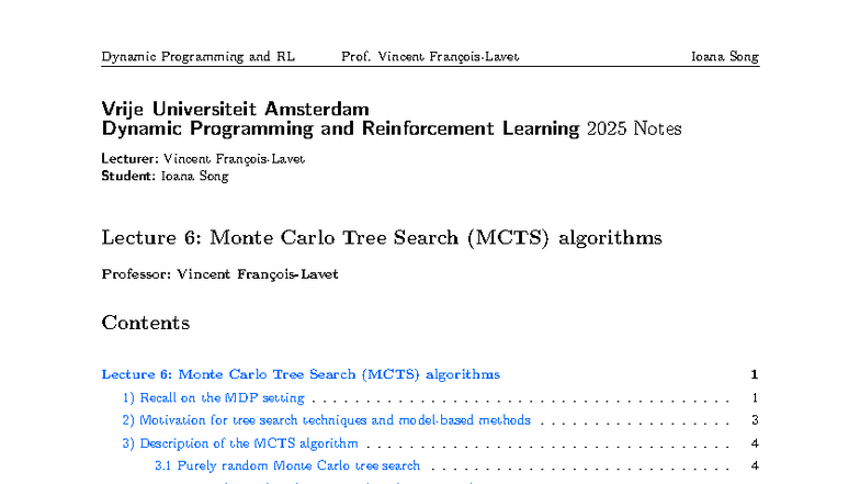 Lecture 6: Monte Carlo Tree Search in Dynamic Programming and RL (DPRL ...