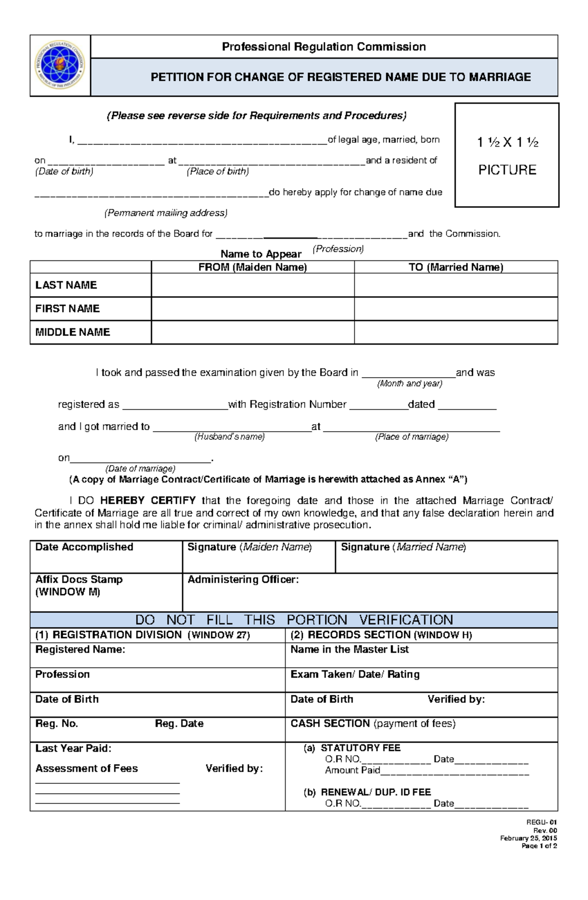 Petition FOR Change OF Registered NAME DUE TO Marriage - Professional ...