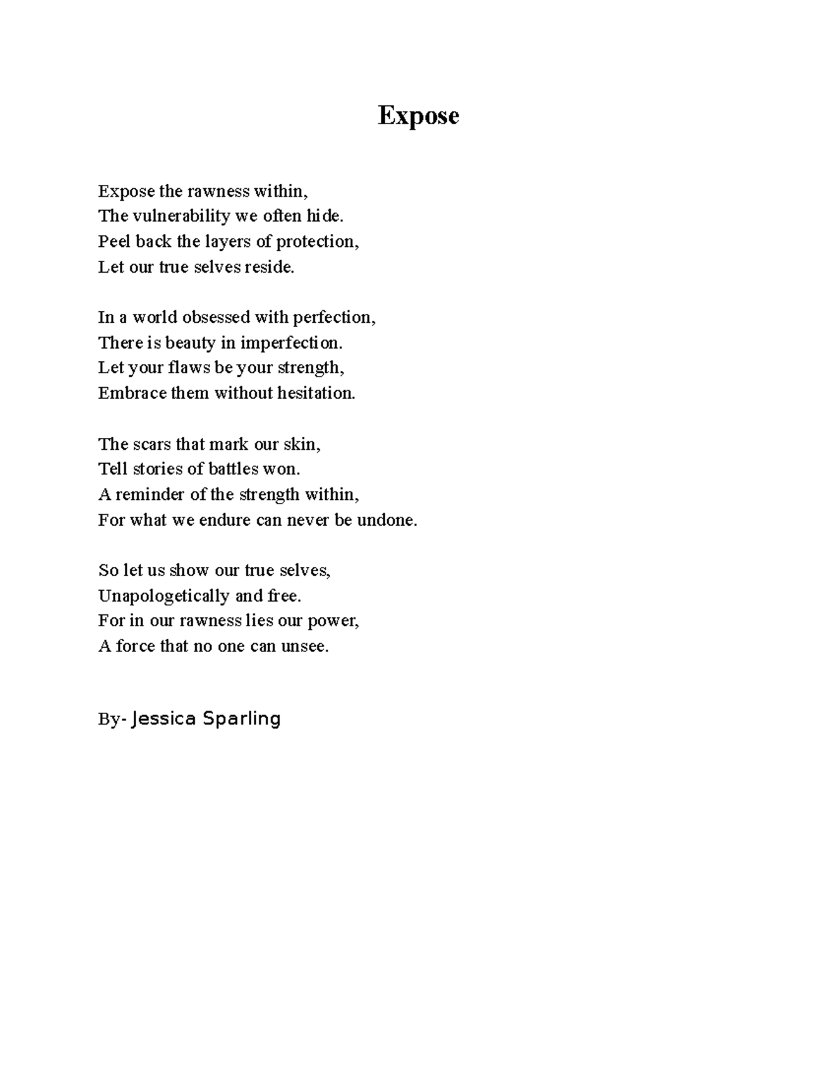 Expose - its a poem - Expose Expose the rawness within, The ...