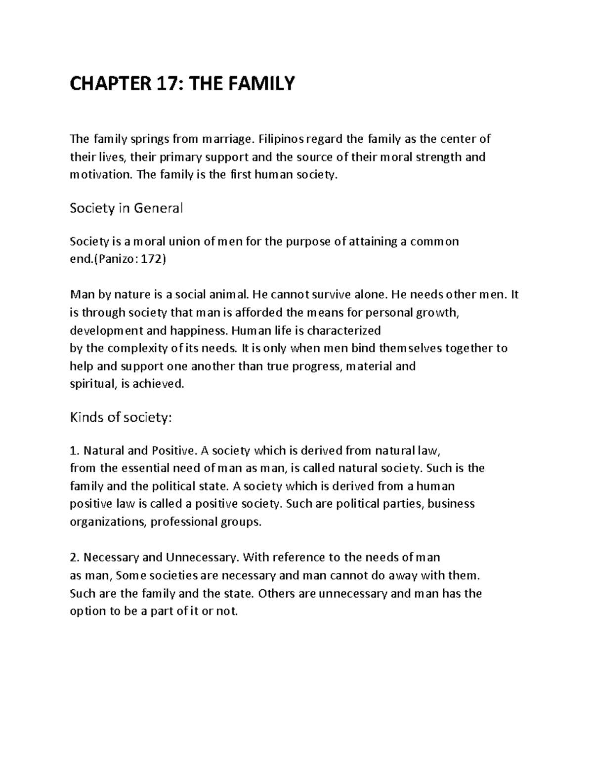 Ethics Module: Chapter 17 - The Family and Its Role in Society - Studocu