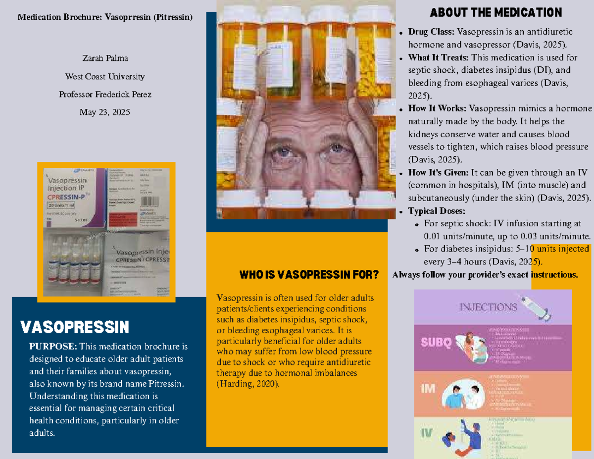 Medsurg Medication Brochure: Understanding Vasopressin (Pitressin ...