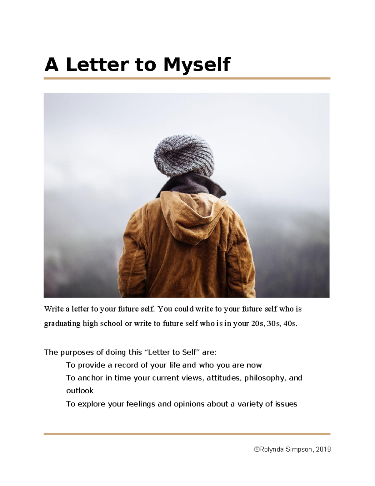 A Letter to Myself: Reflections for My Future Self - Studocu