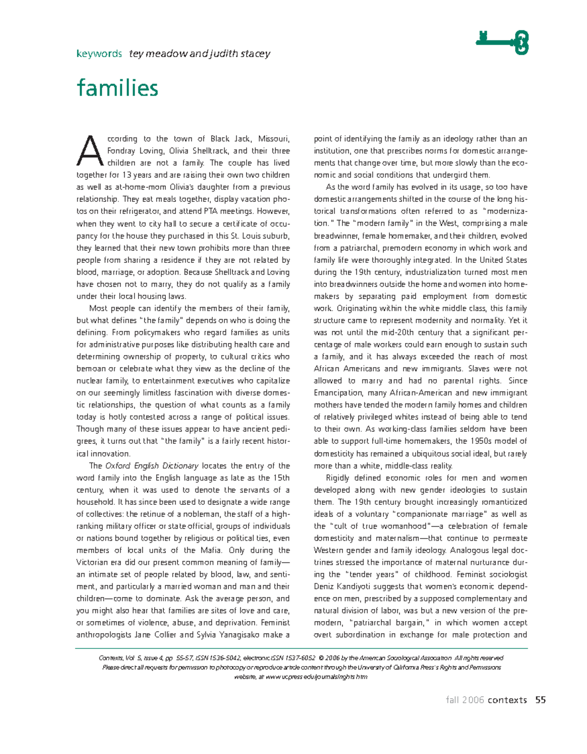 Families: A Sociological Analysis by Tey Meadow & Judith Stacey - Studocu