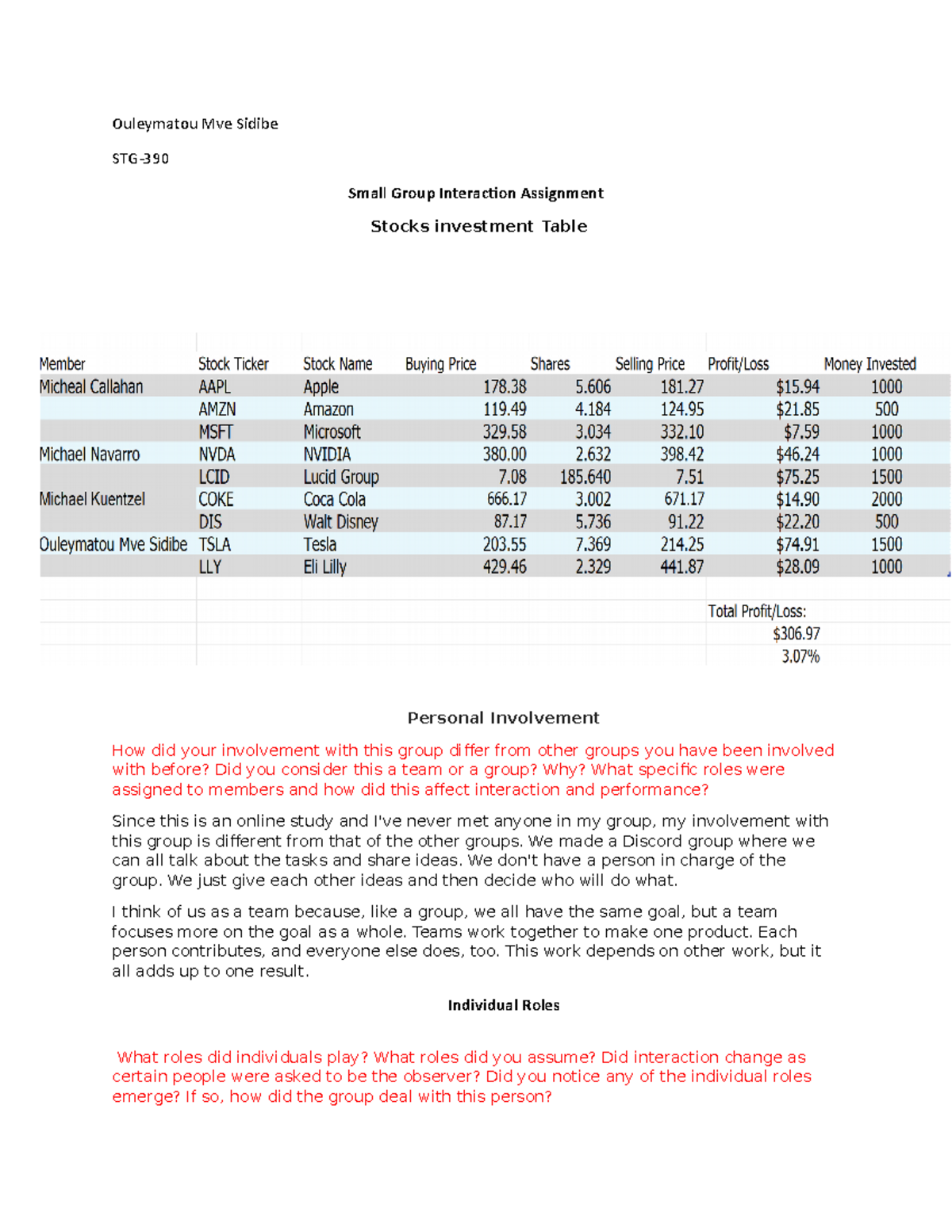 STG390 Small Group Interaction: Roles, Norms, and Team Dynamics - Studocu
