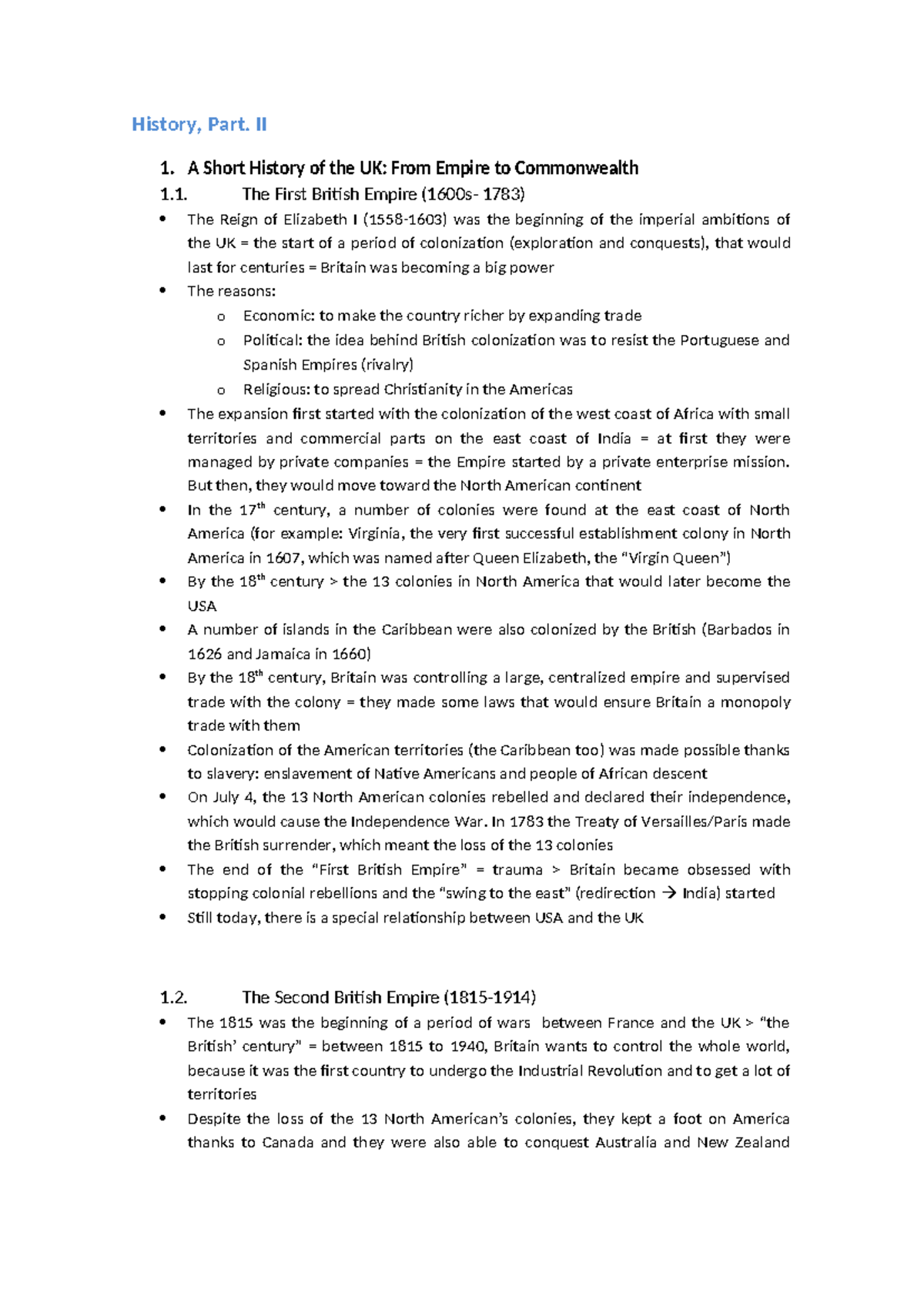 History 2: A Short History of the UK - From Empire to Commonwealth ...