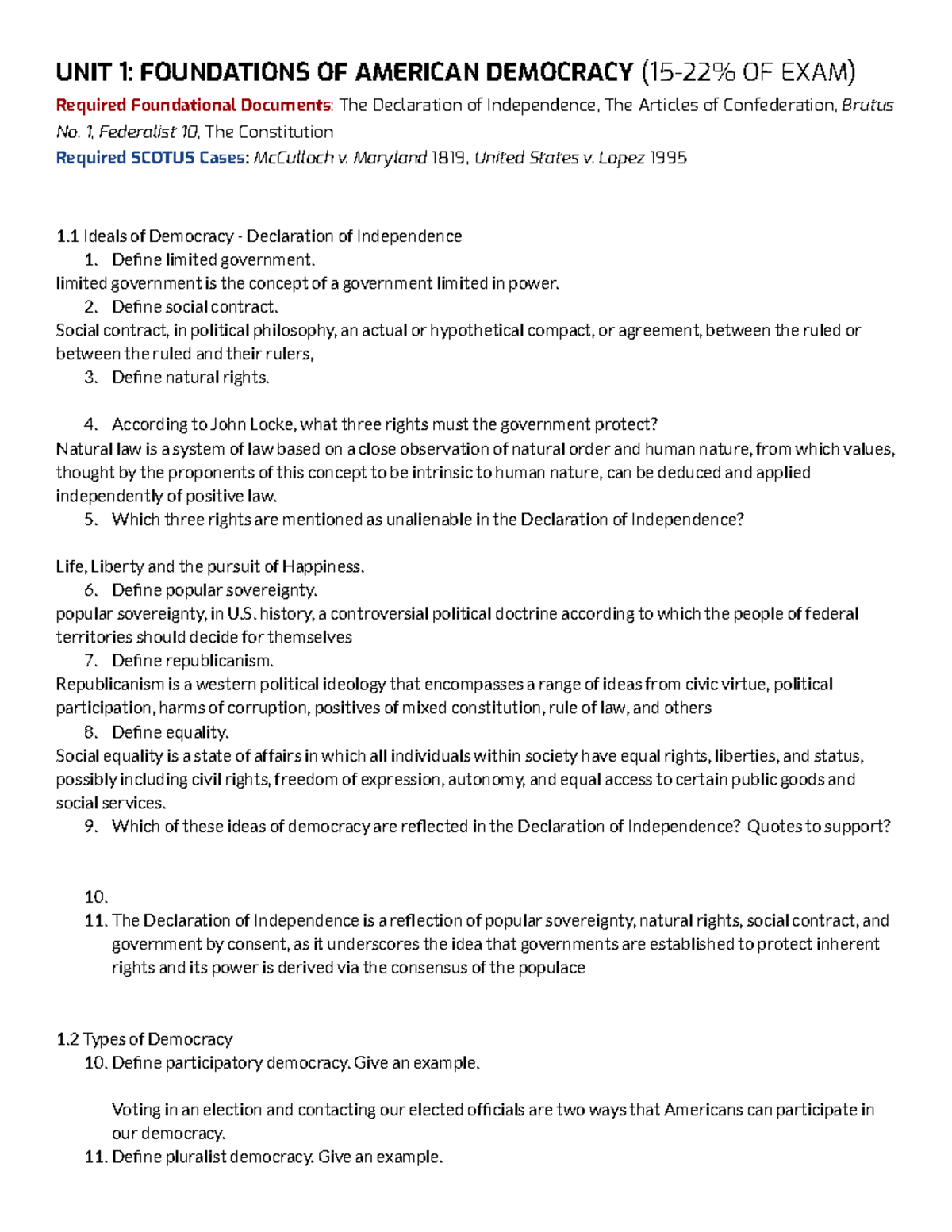 Copy of Unit 1 Review Handout.docx - Google Docs - UNIT 1: FOUNDATIONS ...