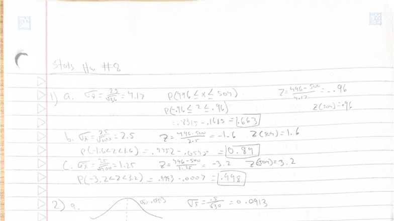 Stats HW 1: Probability and Confidence Intervals Analysis - Studocu
