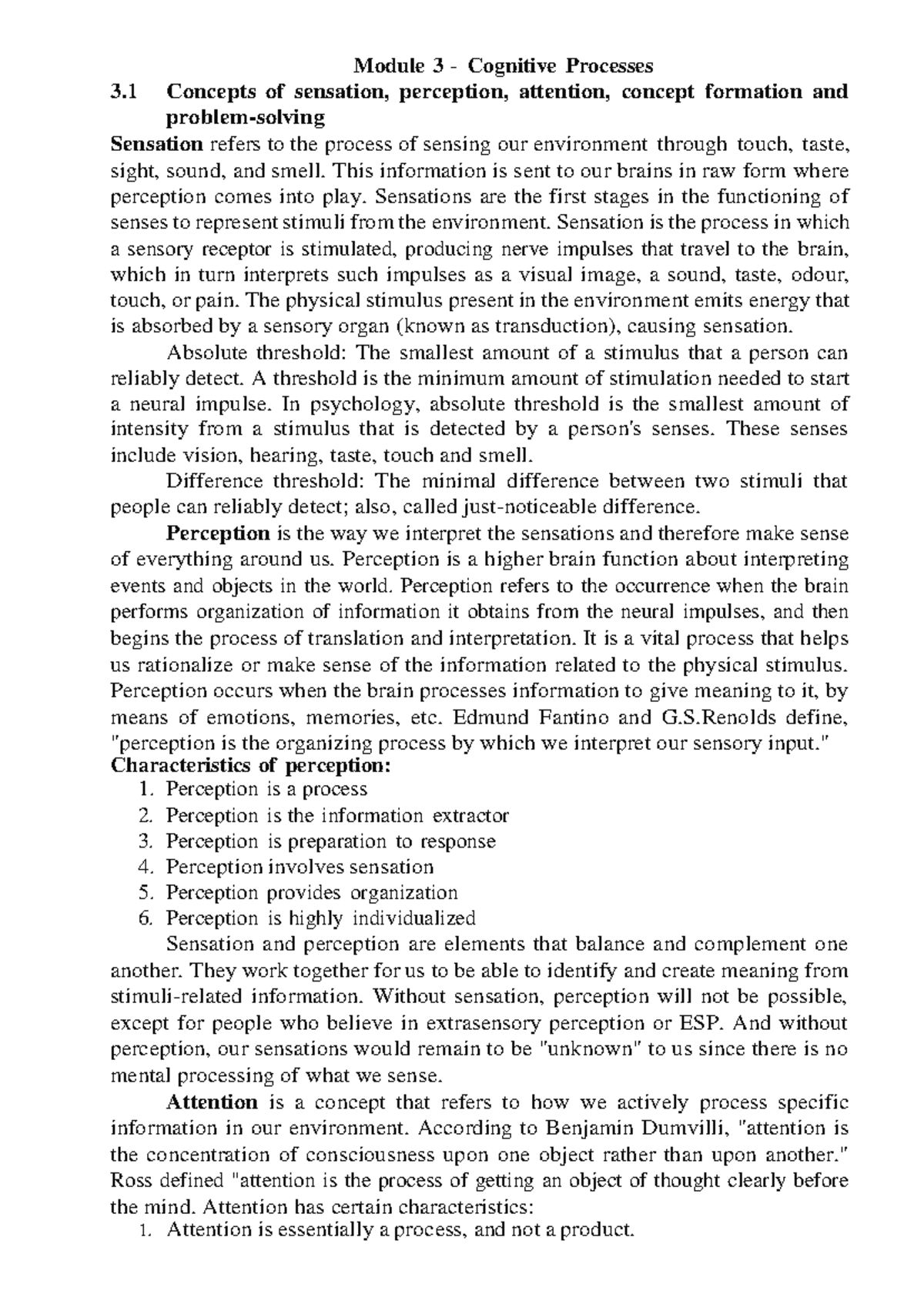 102 Psy Module 3: Understanding Cognitive Processes & Problem Solving ...