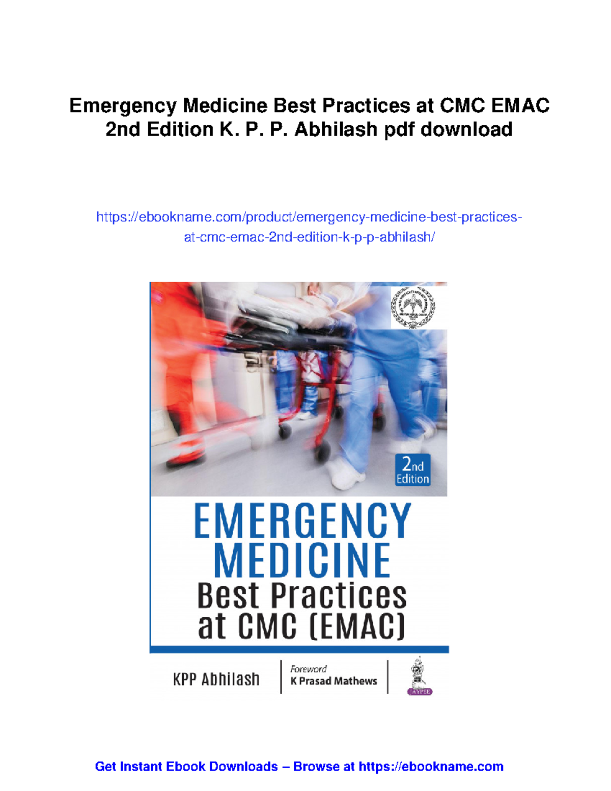 Emergency Medicine Best Practices at CMC (EMAC) 2nd Edition PDF Guide ...