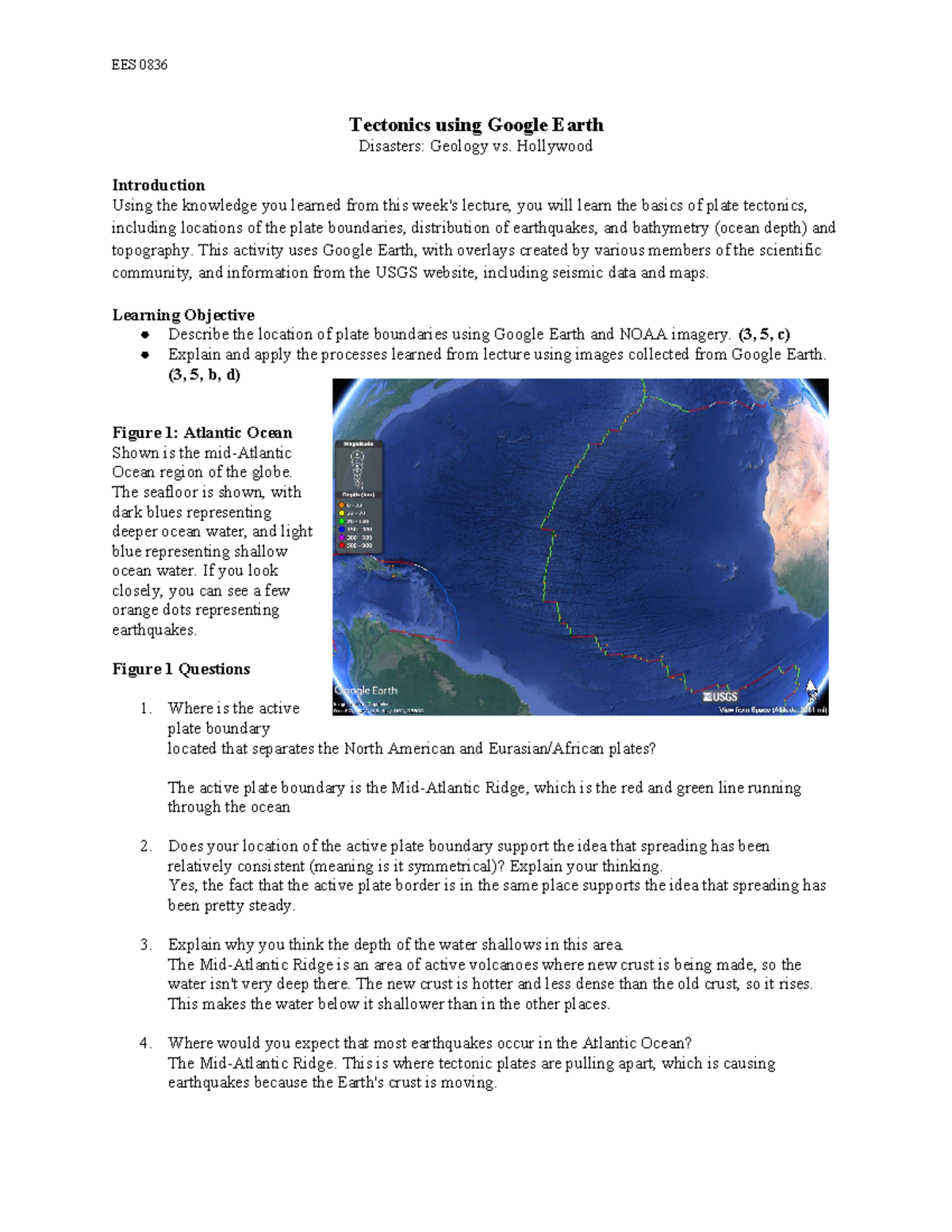 HW Tectonics Analysis with Google Earth Activities - Studocu