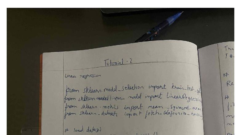 ML Tutorial 2: Linear Regression with Sklearn - Studocu