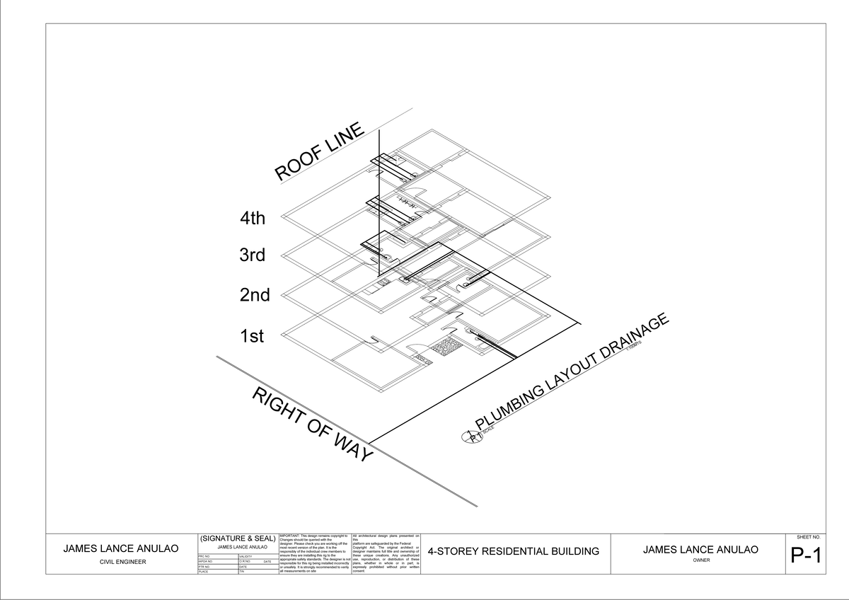 Plumbing Sanitary Design Plans - F O E N I L O R 4th 3rd 2nd E G A N ...
