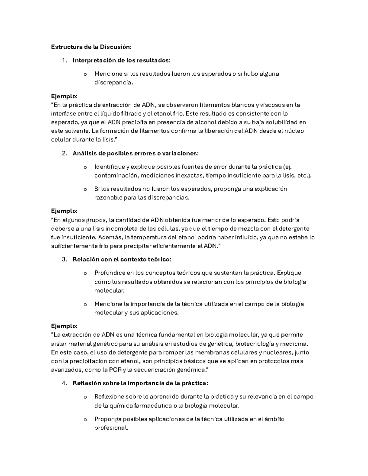 Recomendaciones para Estructurar una Discusión en Biología Molecular ...