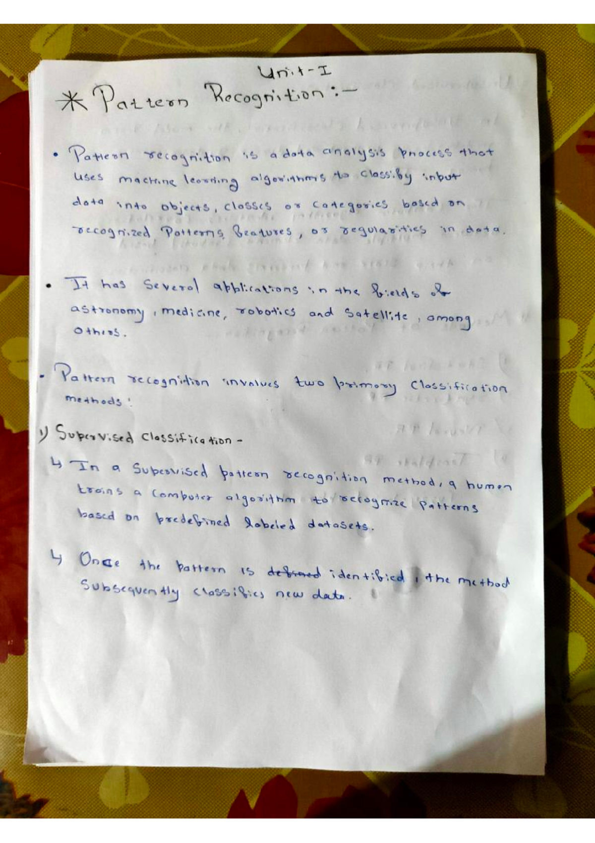 Pattern Recognition Lecture Notes - Machine Learning Insights - Studocu