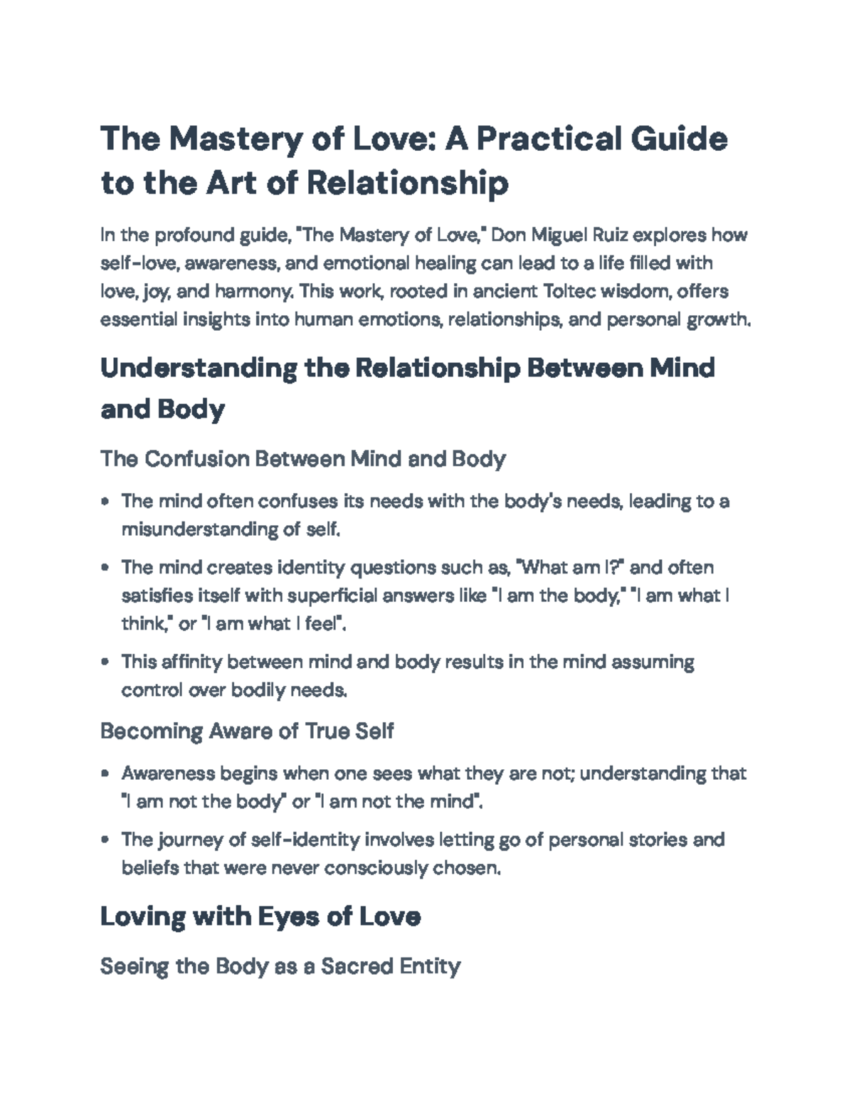 The Mastery of Love: A Guide to Self-Love and Emotional Healing - The ...
