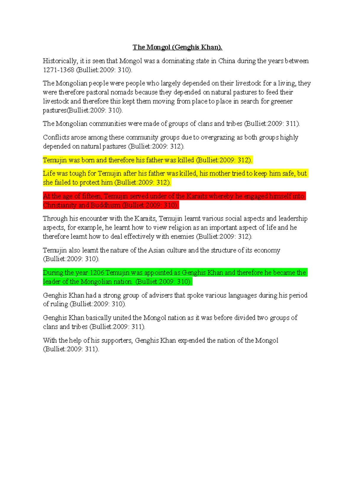 Week 4 Study Notes - The Silk Road & the Rise of Genghis Khan - Studocu