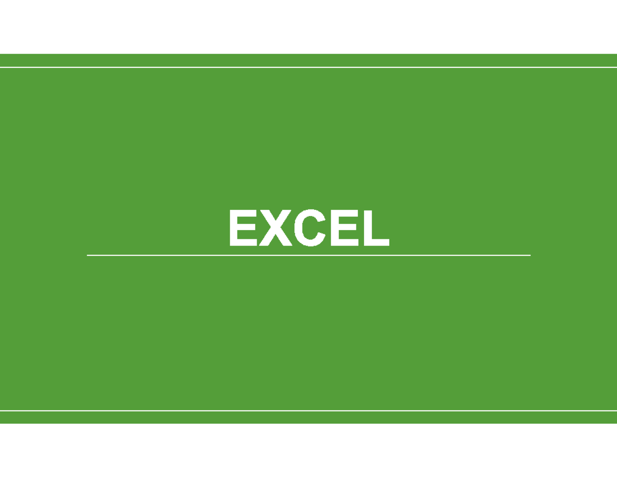 Excel 1 ...