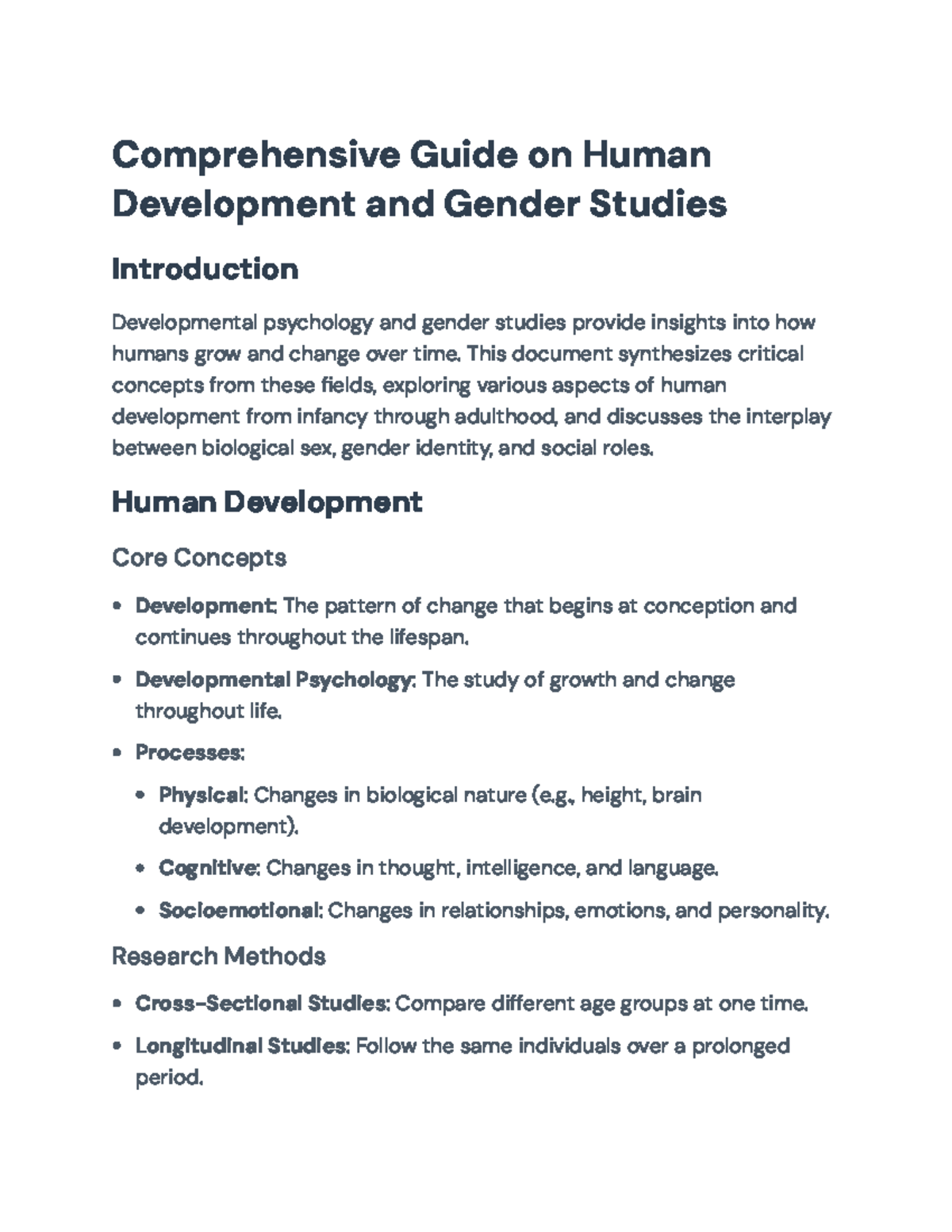 Comprehensive Guide on Human Development and Gender Studies: Key ...