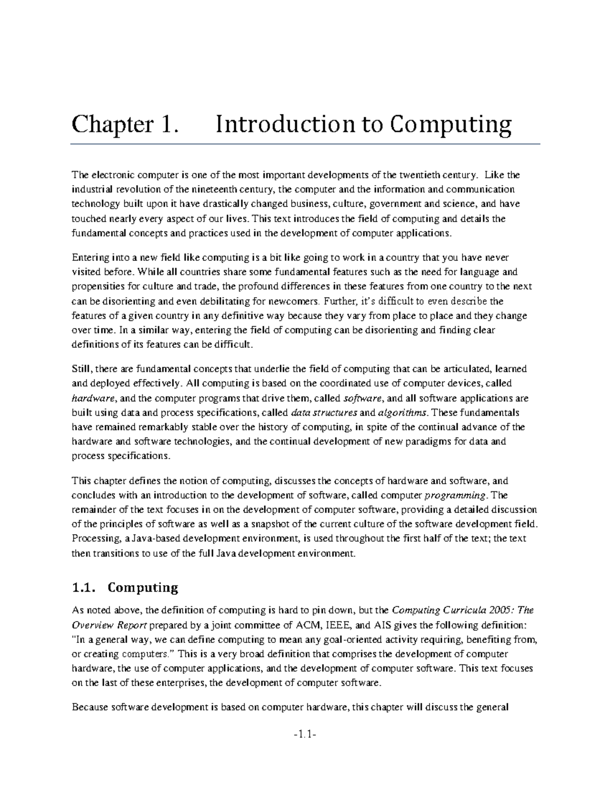 Introduction to Computing: Overview of Fundamentals and Concepts - Studocu
