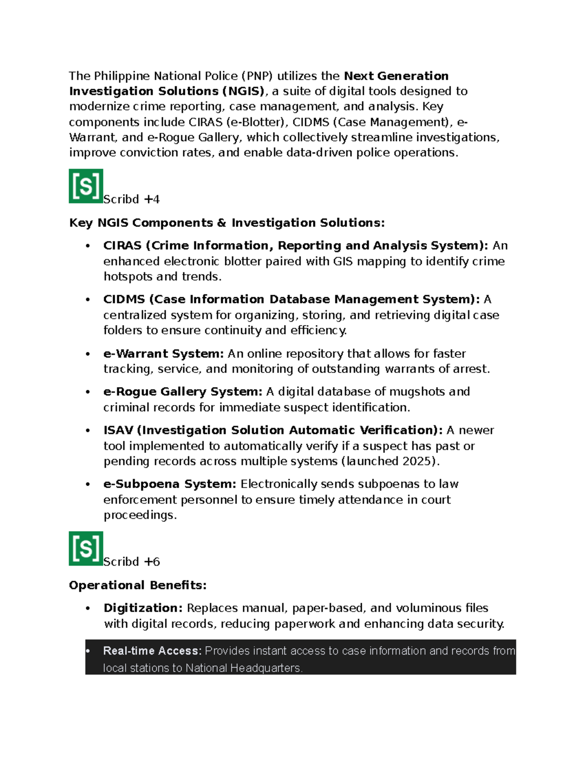Investigation Solutions Review: PNP's NGIS Components and Benefits ...