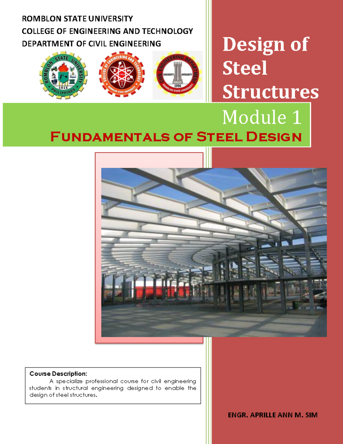ENGR 101: Design of Steel Structures - Module 1 Overview and ...