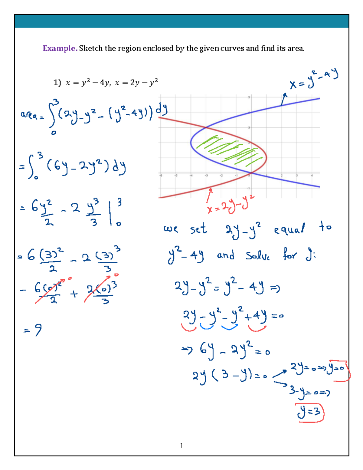 Lecture 3 (14): Area and Volume of Regions Enclosed by Curves - Studocu
