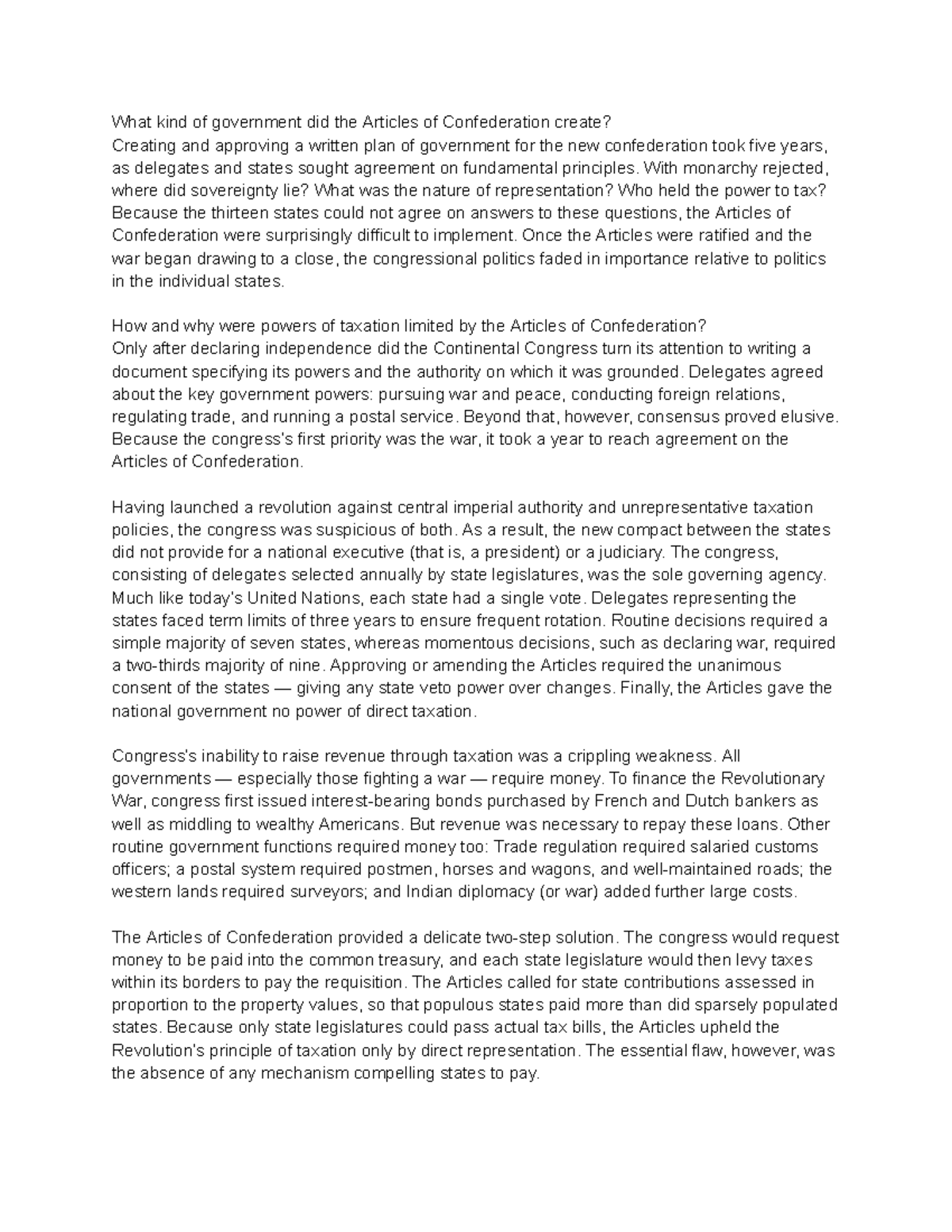 Challenges and Crisis in the Early U.S. Government (HIST 101) - What ...