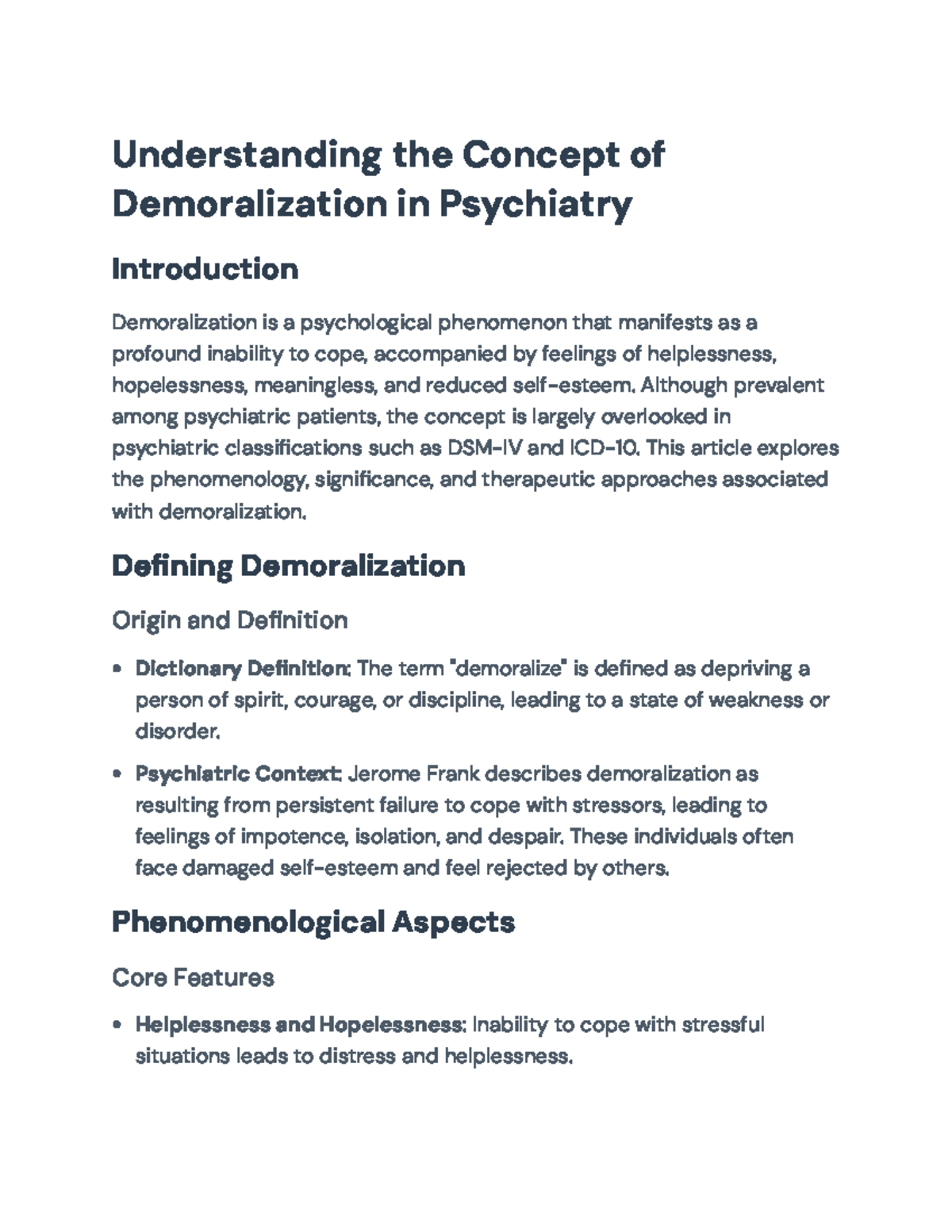 Understanding Demoralization in Psychiatry: Coping & Therapy Insights ...